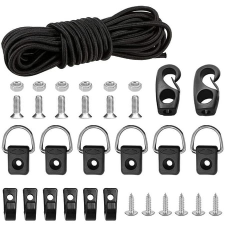 Kayak Deck Rigging Kit 8ft Bungee Cord Mounting Set with Elastic Nylon ...