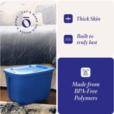 HOMZ 10 Gallon Heavy Duty Plastic Storage Container, Capri Blue ...