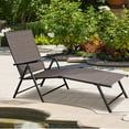 Costway Outdoor Patio Pool Chaise Lounge Chair, Adjustable Reclining ...