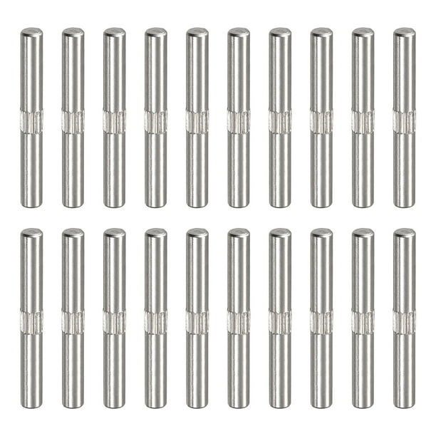 5x40mm 304 Stainless Steel Dowel Pins, 20 Pack Center Knurled Flat ...