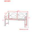 Outdoor Garden Patio Bench, Iron Metal Steel Frame Park Bench with ...