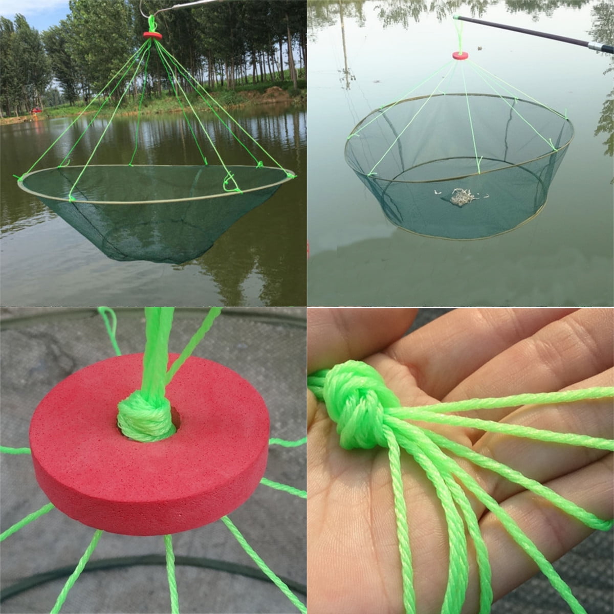 Foldable Prawn Bait Minnow Shrimp Drop Fishing Net Pier Harbour Green ...