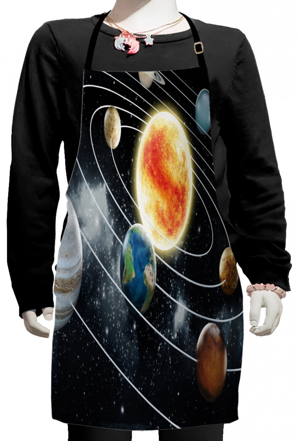 Outer Space Kids Apron, Solar System 8 Planets Universe Elements Sun ...