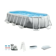 Intex 24' x 12' x 52 Ultra Frame Rectangular Above Ground Swimming Pool ...
