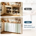 Cabinet Curtains 10"W x 11"L, Sage Green Striped Sink Skirt for ...