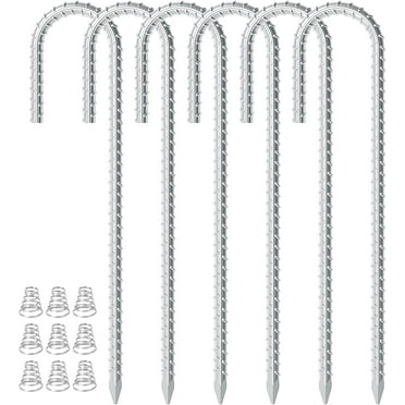 AAGUT 12 Inch Rebar Stakes, J Hook Ground Stakes for Camping Tent Heavy ...