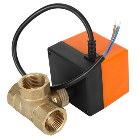 Motorized Ball Valve, 3-Wire Ball Valve, 2-Control L Shape Orange Brass ...