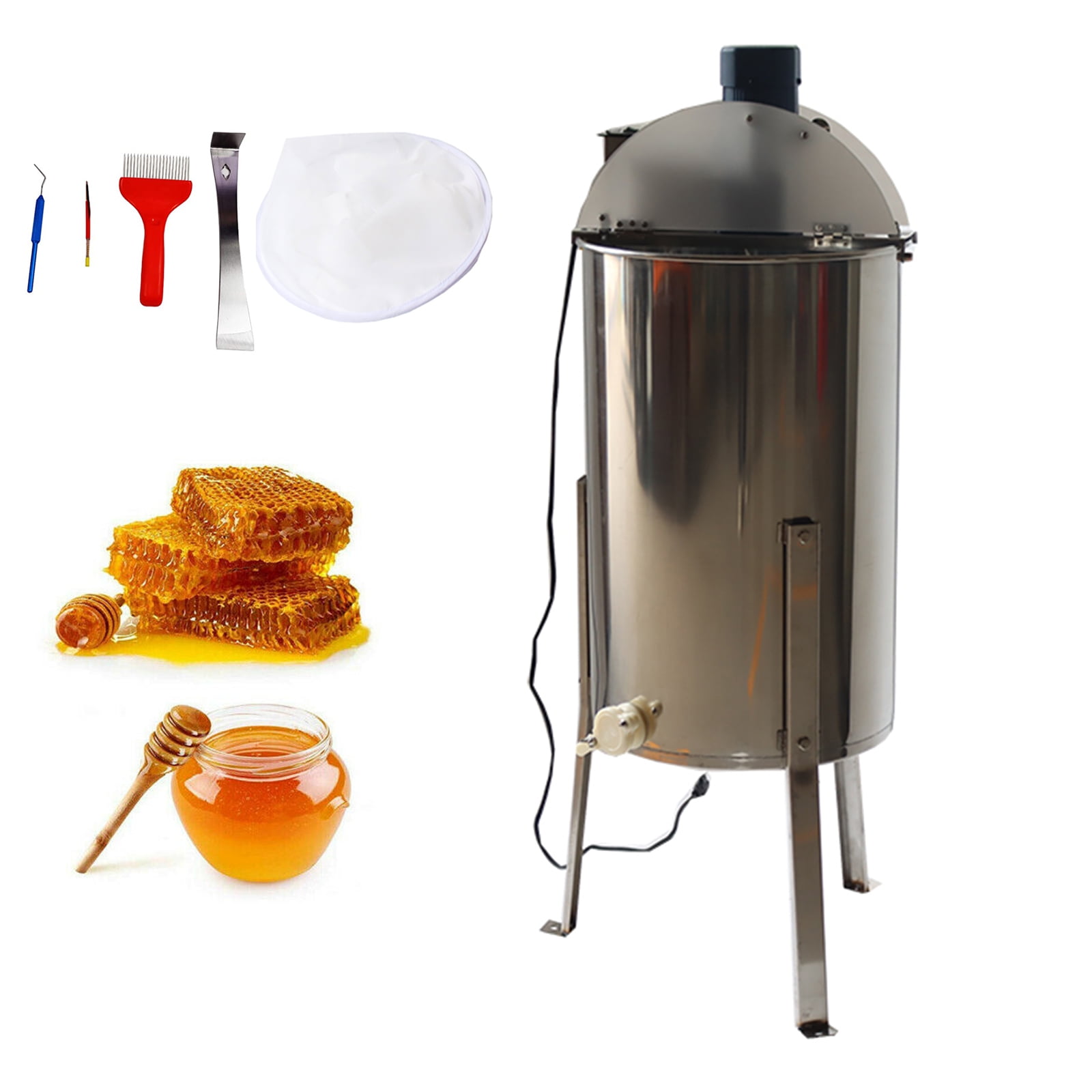 INTBUYING 3 Frame Electric Honey Extractor Separator Machine Stainless ...