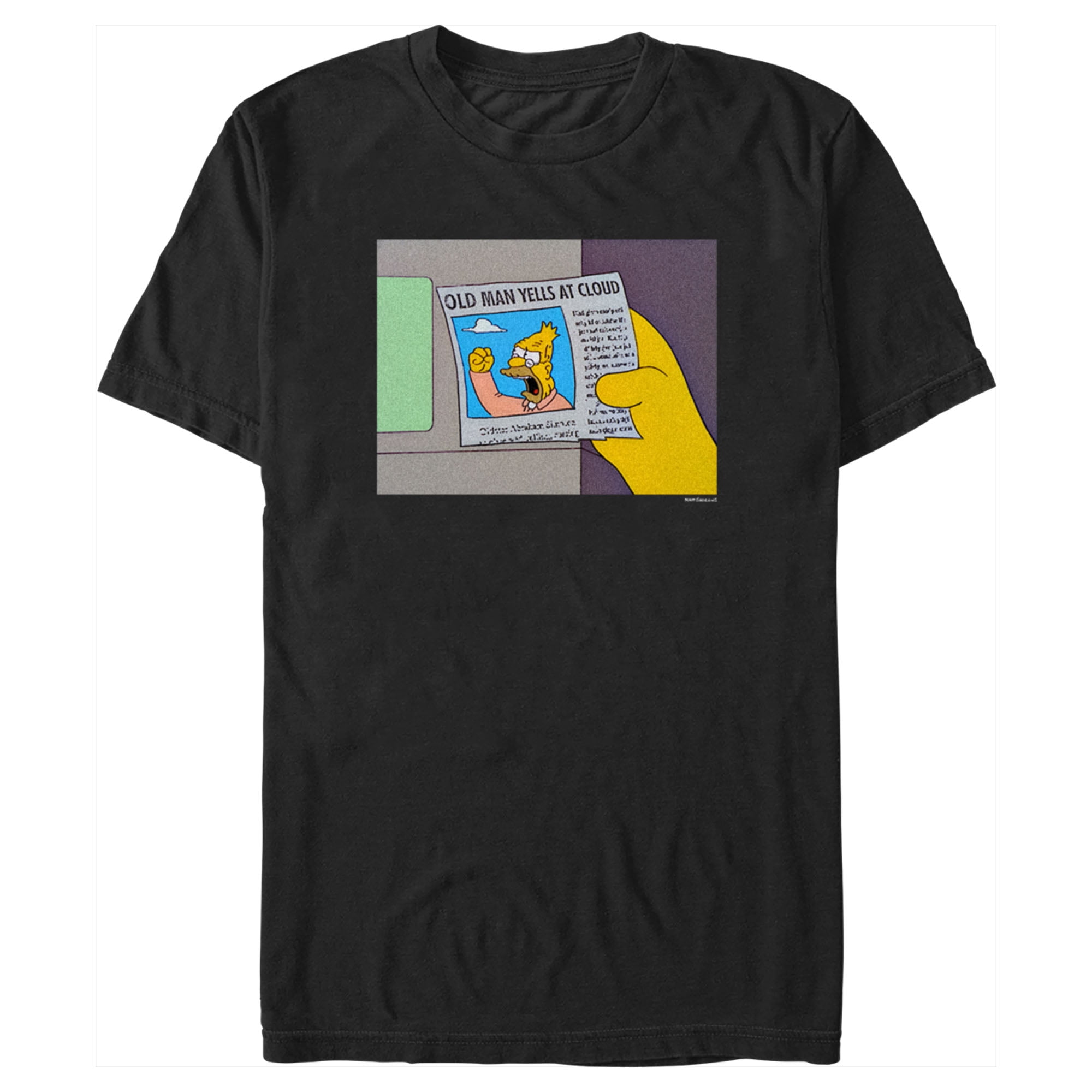 Men's The Simpsons Old Man Yells Graphic Tee Black X Large - Walmart.com