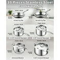 Cooks Standard 10-Piece Stainless Steel Cookware Set, Silver ...