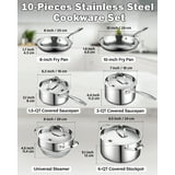Cooks Standard 10-Piece Stainless Steel Cookware Set, Silver ...