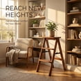 3 Step Ladder Folding Step Stool, Wooden Step Stool Foldable, Folding ...