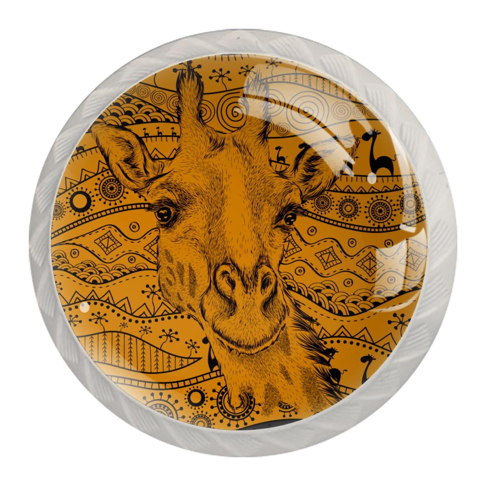 4 Pcs African Giraffe Ethno Knobs for Kitchen Cabinet Cupboard Dresser ...