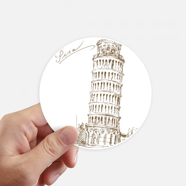 Leaning Tower of Pisa Italy Pisa Sticker Round Wall Suitcase Laptop ...