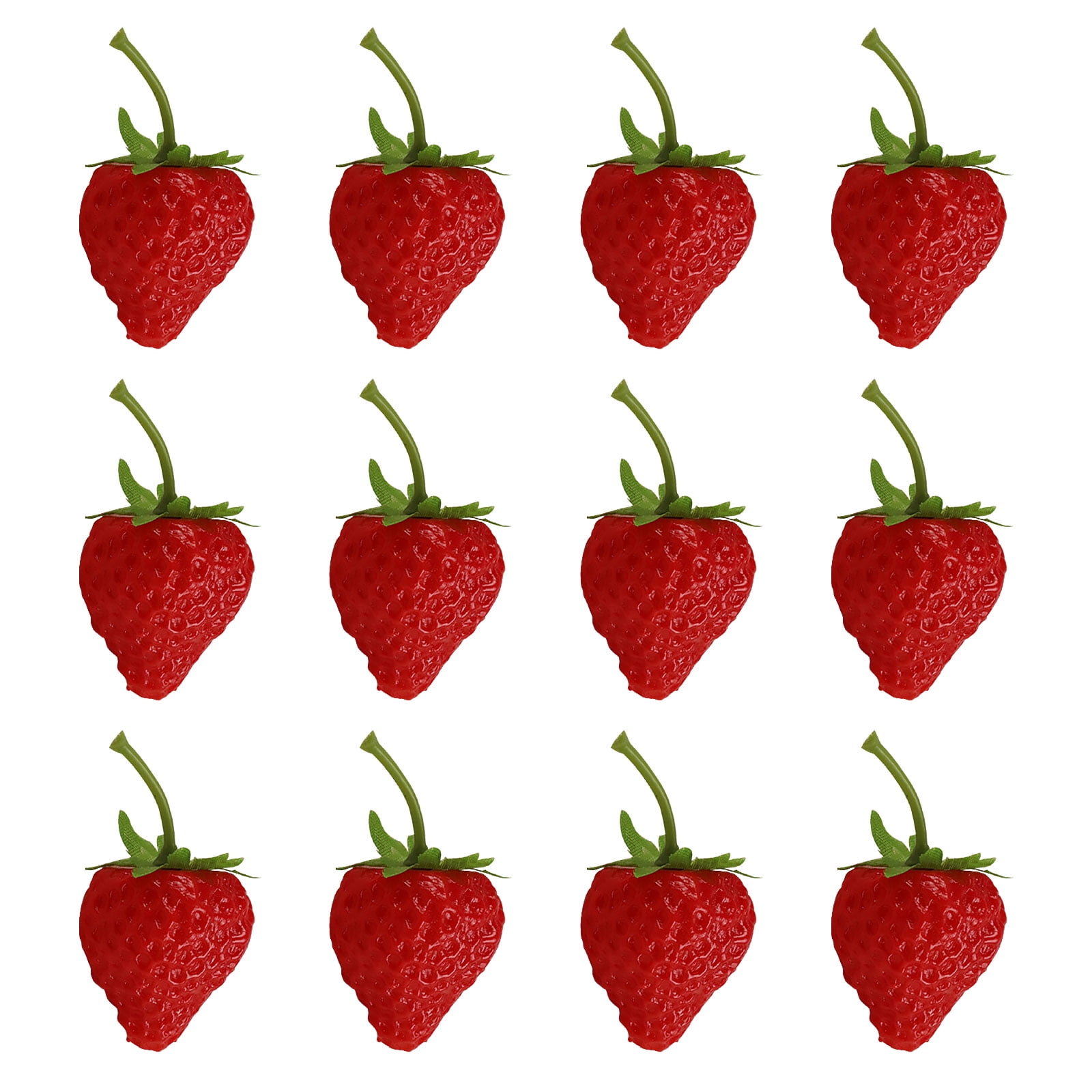 Gogosir Plastic Strawberries Lifelike Fruit Artificial Fruits Fake ...