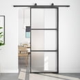 Easy4Home 32"x84" Frosted Glass Sliding Barn Door with Track and ...