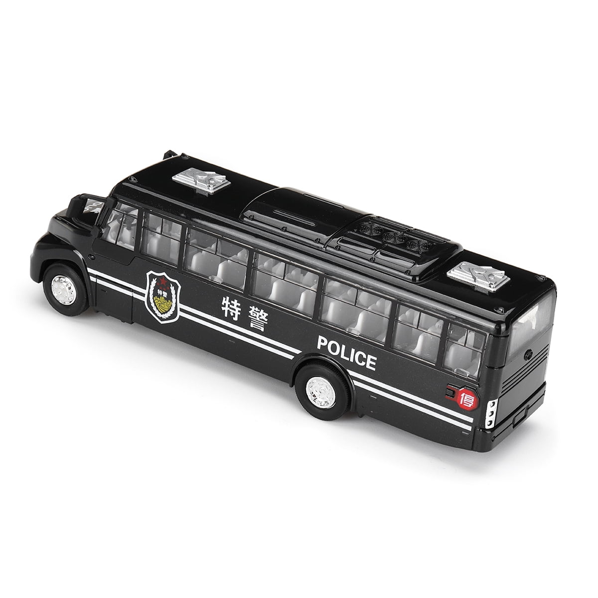 1:48 Special Police Bus School Bus Toy Attractive Openable Doors Music ...