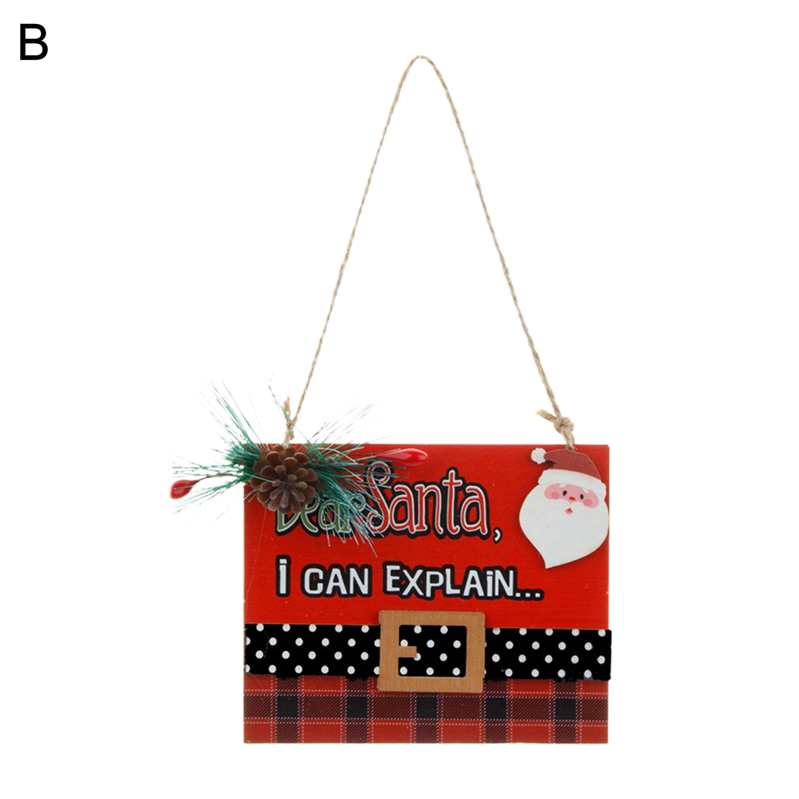 Visland Christmas Pendant Wooden Colorful Painted Decorative Festival ...