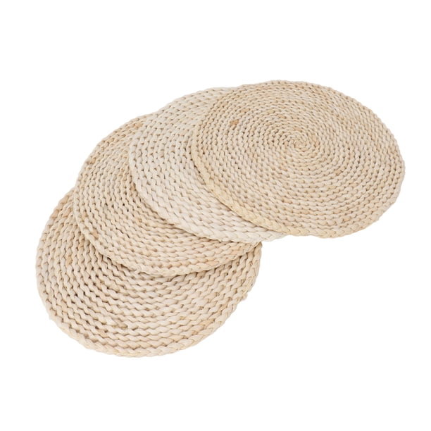 Table Mat, Slip Proof Woven Placemat 9.8in Corn Husk Original Color for ...