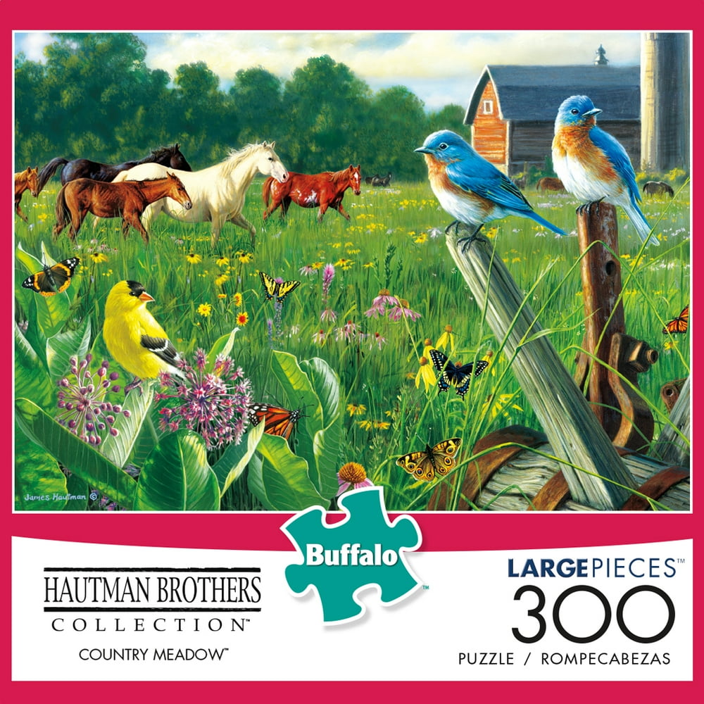Buffalo Games 300 Large Piece Puzzle, Country Meadow - Walmart.com ...