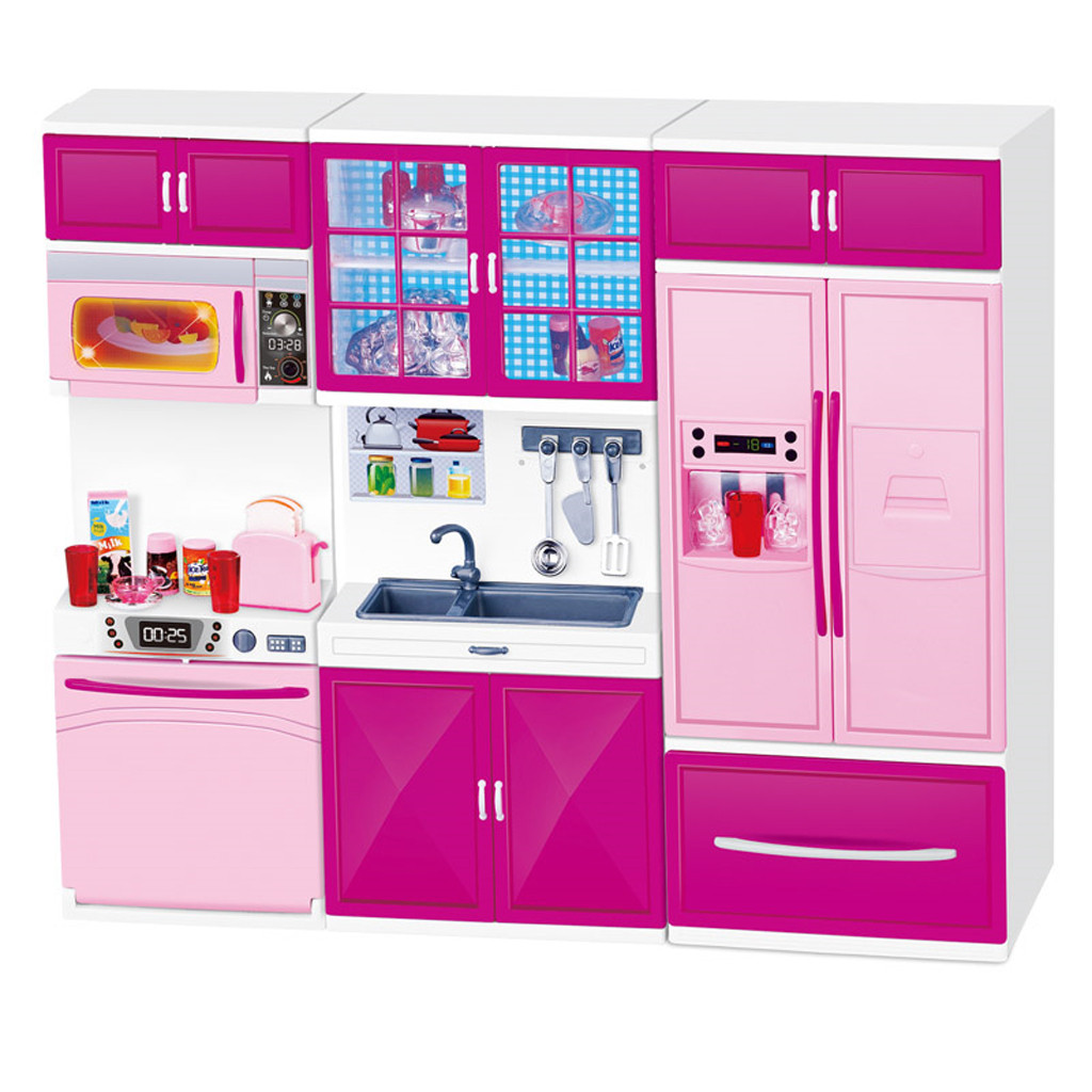 Fridja Simulation Kitchen Cabinets Set Children Pretend Play Cooking ...