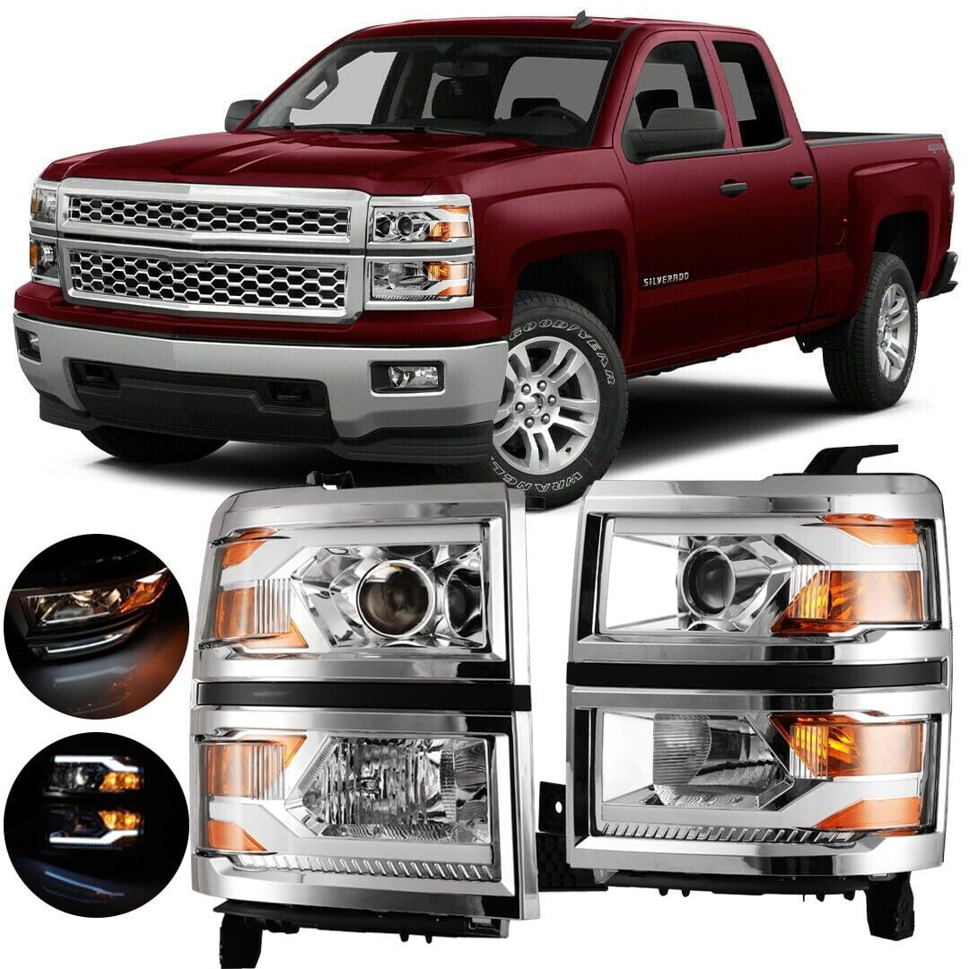 LED DRL Projector Headlights for 2014-2015 Chevrolet Silverado 1500 ...