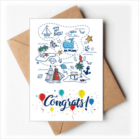 Sail Splash Travel Art Deco Fashion Wedding Cards Congratulations ...