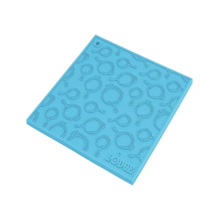 Lodge AS7SKT35 7 Inch Square Turquoise Silicone Trivet With Skillet ...