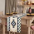 Blue Beige Black Table Runner Boho Southwestern Geometric Vintage ...