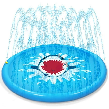 Splash Pad, Shark Theme Splash Play Mat, 170CM/66.9" Large Inflatable ...