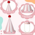 24 Cone Party Hats Colorful Scalloped Edge Pom Pom Adult Celebration ...