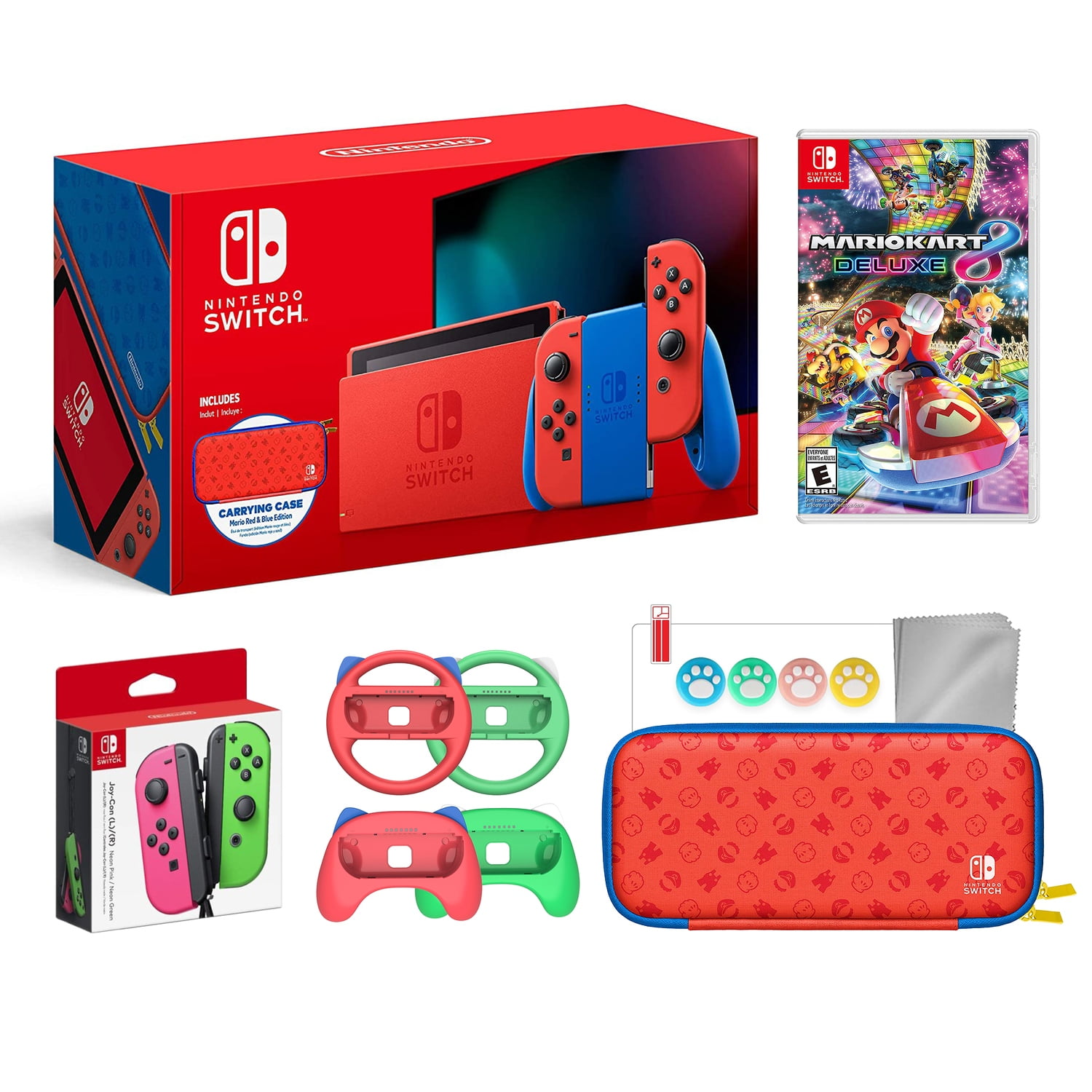 Nintendo Switch Mario Red & Blue Limited Edition Deluxe Racing Bundle ...