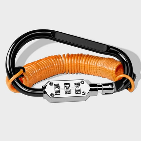 Motorcycle Helmet Lock & Steel Cable, Heavy-Duty Metal 3-Digit Code ...