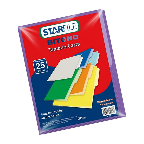 Folder STARFILE Bitono Tamaño Carta Color Morado 25 Piezas | Walmart en ...