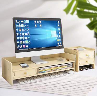 Wooden Computer Monitor Stand,Wooden Stand Monitor Riser Desktop ...
