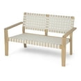 Maude Classic Outdoor Patio Loveseat with Rope Weaving, Garden Bench ...