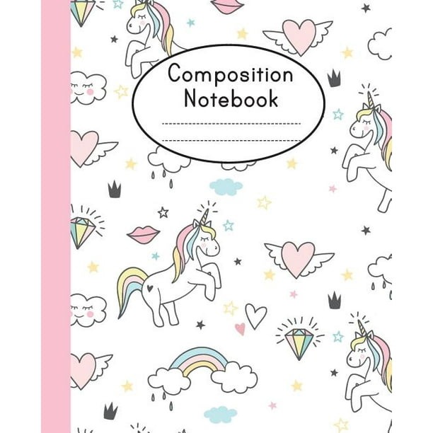 Composition Notebook: Cute Unicorn Notebook College Ruled Composition