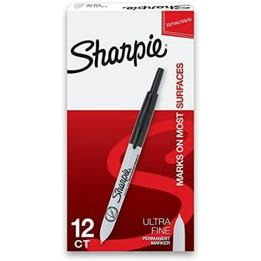 Sharpie Click-Top Ultra Fine Point Retractable Permanent Markers, Black ...