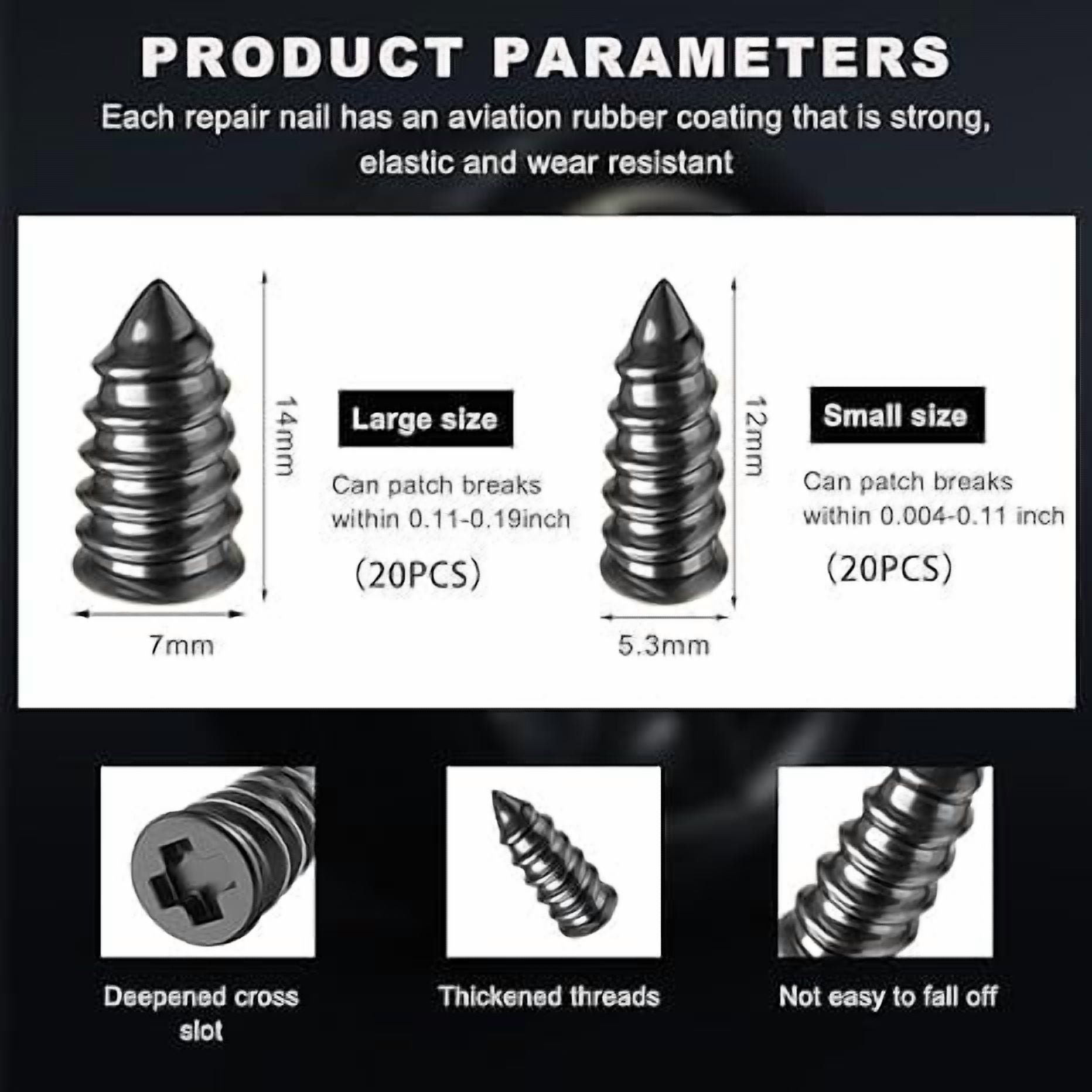 Click here for Unbranded 40 Pcs Tire Repair Rubber Screws With St... prices