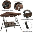 Mcombo 3-Person Metal Porch Swing Chair for Outside, Garden & Backyard ...