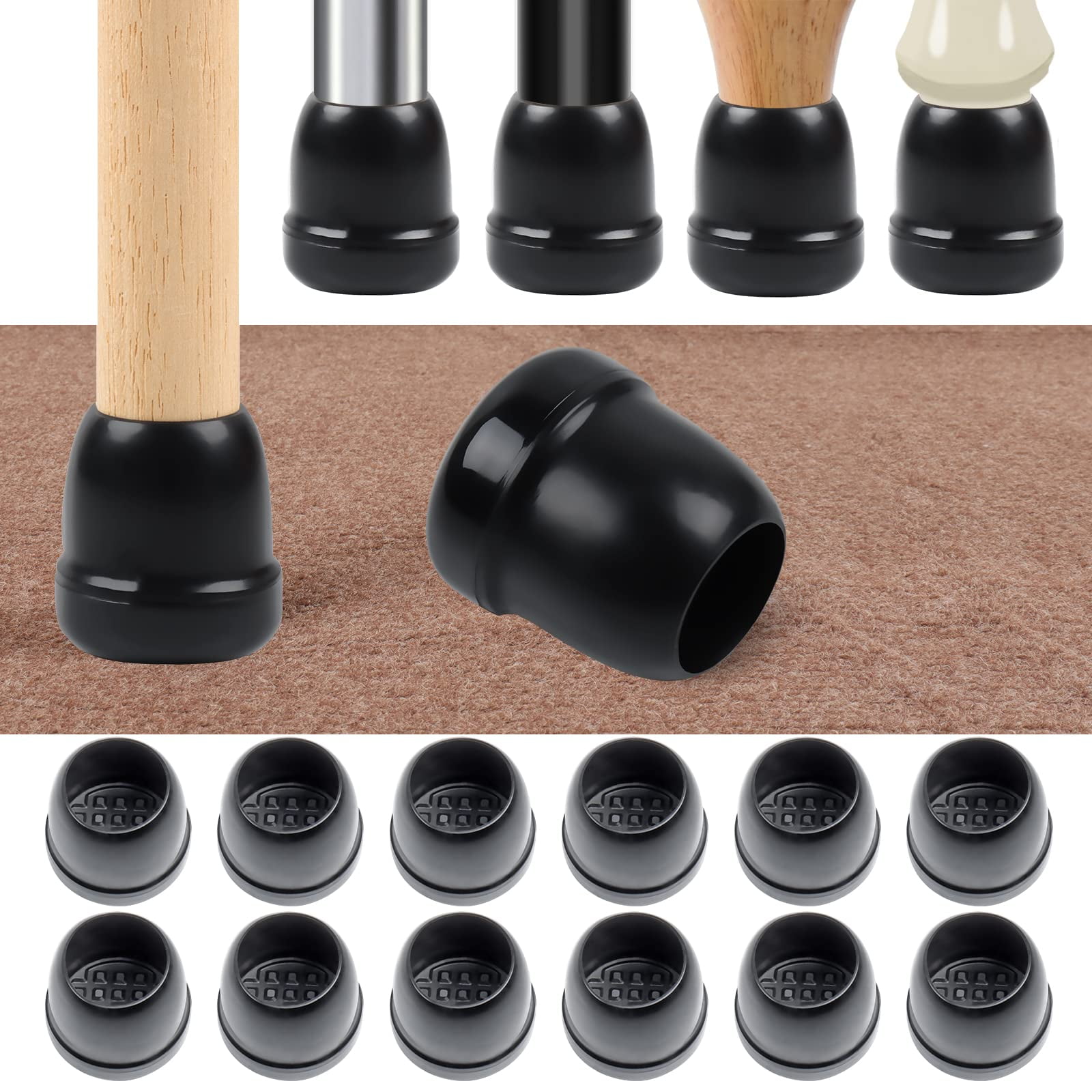 Ezprotekt 24 Pcs Chair Leg Sliders for Carpet,Furniture Glides Chair ...