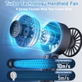 3-in-1 Turbo Handheld Fan Black, Portable Rechargeable, 12H Runtime for ...