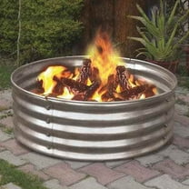Free Shipping! 30in. Galvanized Round Fire Ring - Walmart.com