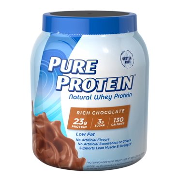 Pure Protein Complete Shake: 100% Whey Protein Powder, Rich Chocolate ...