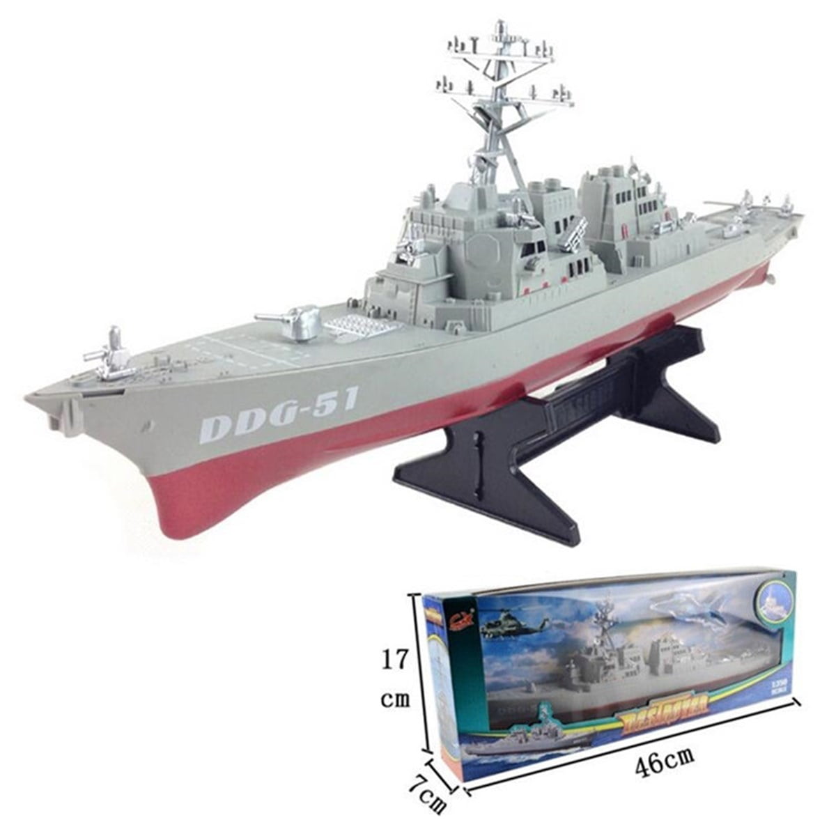 DDG-51 Navy Guided Missile Destroyer Ship Model Static Toys with ...