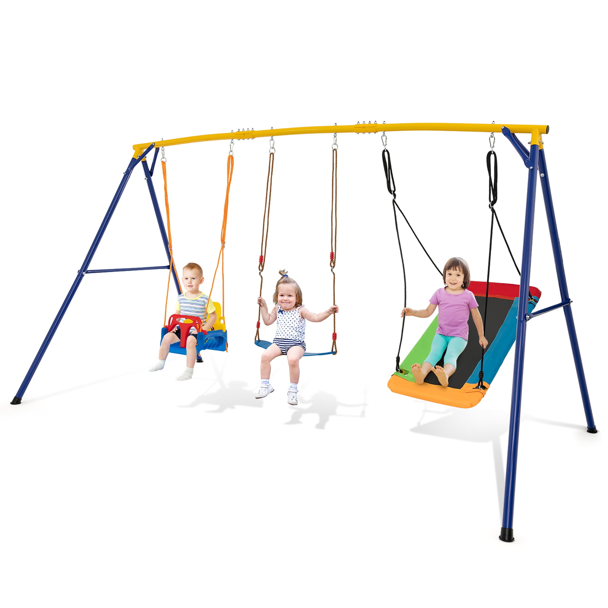 Click here for Gymax 3-In-1 Kids Swing Set 660 Lbs Carbon Steel S... prices
