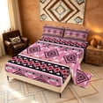 Manfei Southwestern Aztec Queen Sheets, , Pink Black Queen Sheet Sets ...