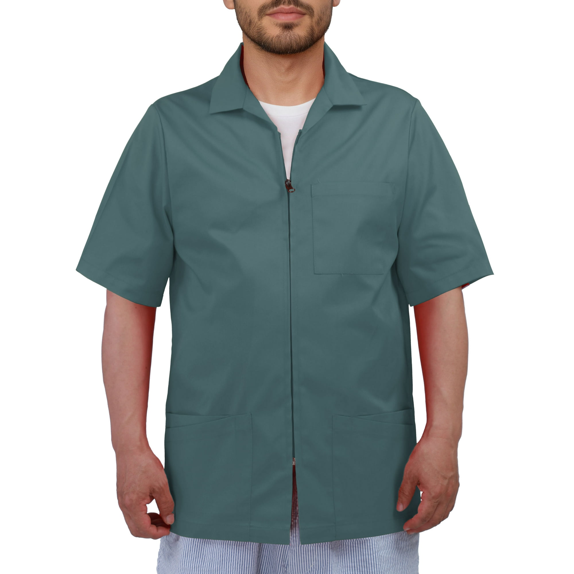 Click here for Uniloomi Mens Scrub Jacket Zip Front Short Sleeve prices