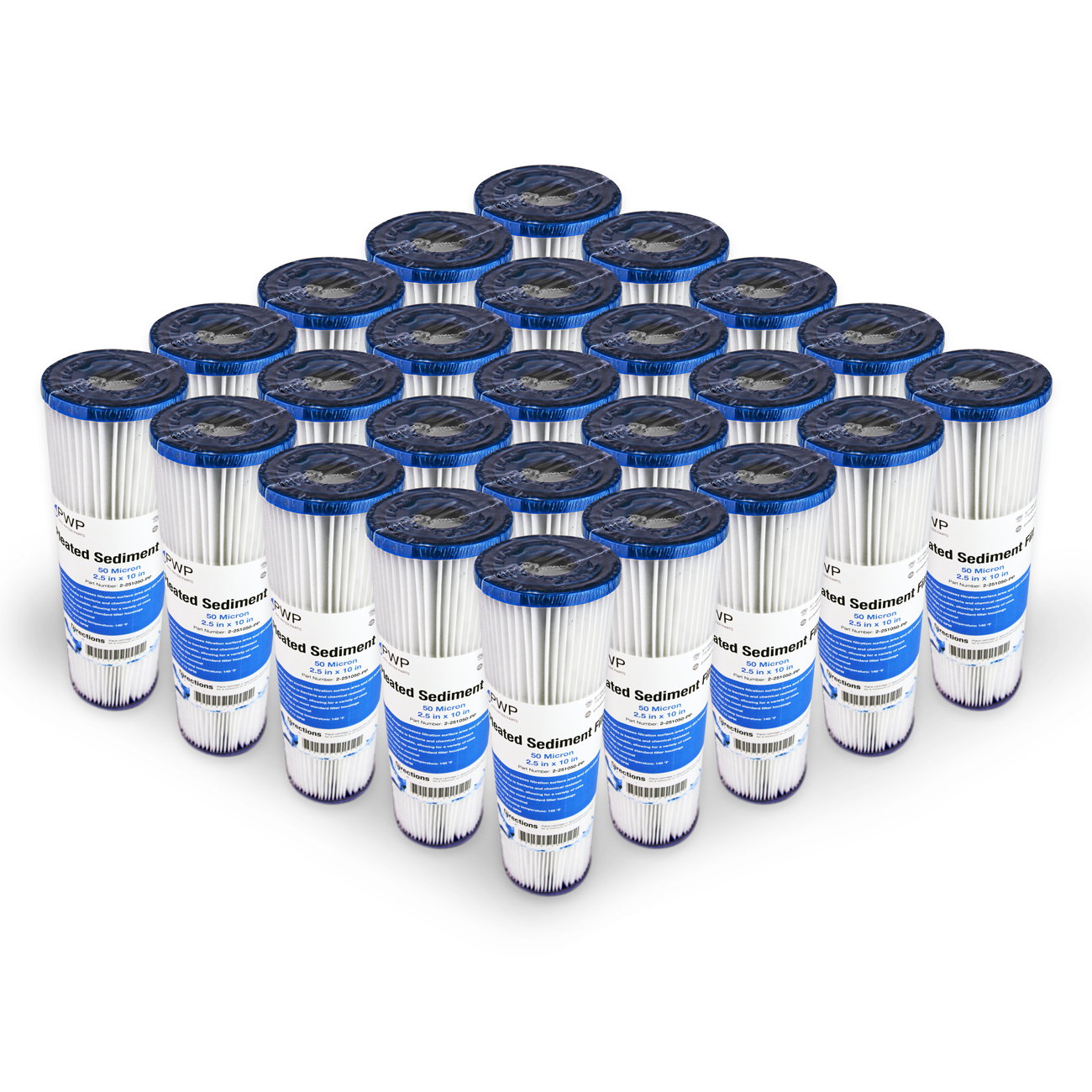 Pleated Poly Sediment Water Filter Cartridge Standard 2.5x10" 50 Micron ...