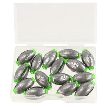 50x Fishing Olive Shape Rig Sinkers Angling Weight Split Shot ±0.35-8g Fishing Weights Split ...